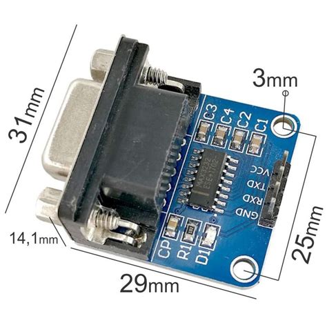 Modulo Conversor Rs232 Para Ttl Max3232 Serial Db9 Fêmea