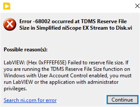 Error 68002 When Running Ni Scope With Tdms Ni