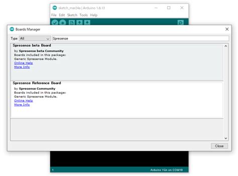 Spresense Arduino Library Getting Started Guide