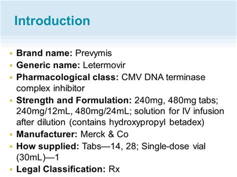 New Drug Product Prevymis Mpr