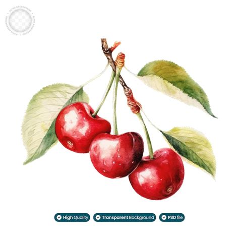 Premium Psd Sweet Temptation Cherry Watercolor Splendor