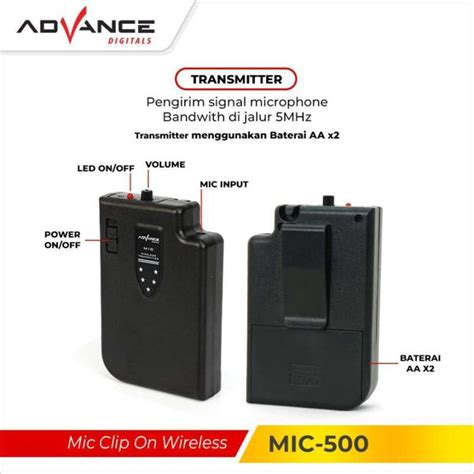 Promo Advance Mic Mic Clip On Bando Wireless Bluetooth Youtuber