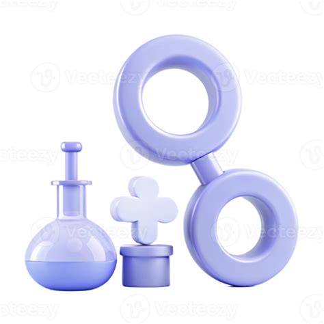 Gender Symbol Plus Sign Beaker 3d Render Purple 52569689 Png