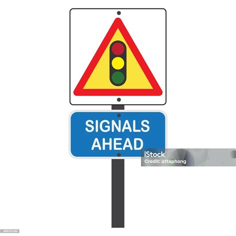 교통 신호 기호 기호입니다 앞서 표시 신호등 미리 경고 벡터를 중지 0명에 대한 스톡 벡터 아트 및 기타 이미지 0명 교통 노랑 Istock