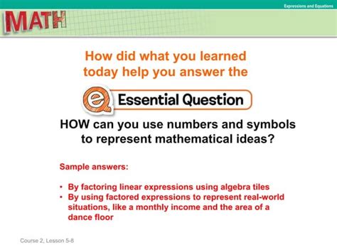 7 Lesson 58 Factor Linear Expressions Pptx 3 D Graphics