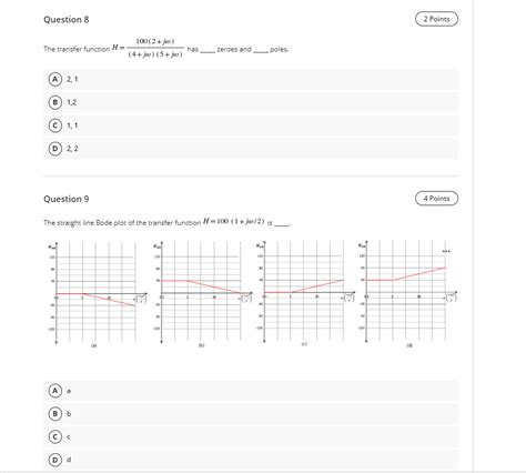solved question 8 2 points the transfer function h 100