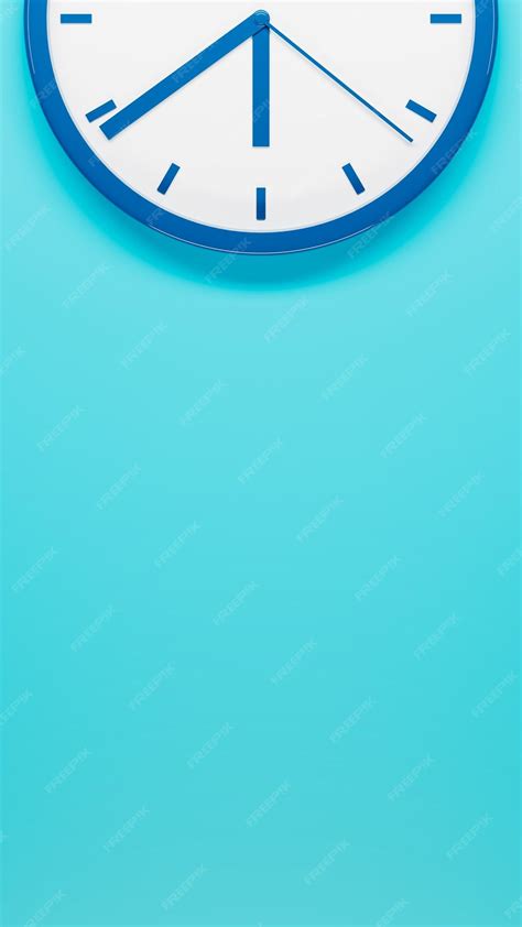 Premium Photo Blue Wall With An Analog Blue Clock Date And Time Control Theme 3d Illustration