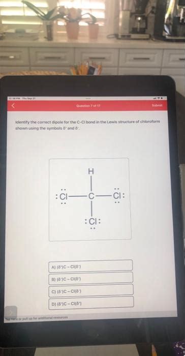 Solved Identify The Correct Dipole For The C Ci Bond In The