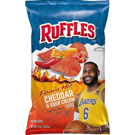 Ruffles Potato Chips Flamin Hot Cheddar And Sour Cream 8oz Bag