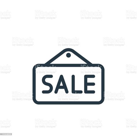 전자 상거래 라인 개념에서 판매 아이콘 벡터 판매 편집 가능한 스트로크의 얇은 선 그림 웹 및 모바일 앱 로고 인쇄 매체에