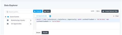 Connect Cloud Guide Derived Views Saved Queries And Custom Reports