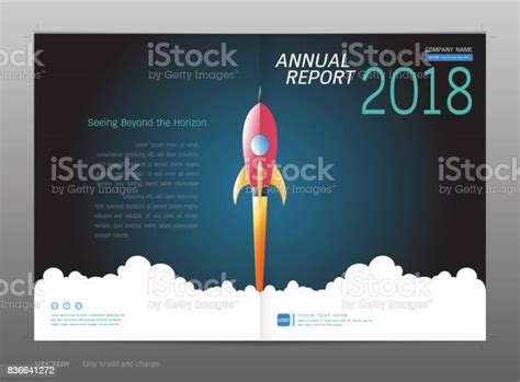 디자인 연간 보고서 리더십 및 시작 개념 연례 보고서 브로셔 전단지사용 전단지 잡지 포스터 기업의 프레 젠 테이 션 포트폴리오 배너 웹사이트 2018년에 대한 스톡 벡터