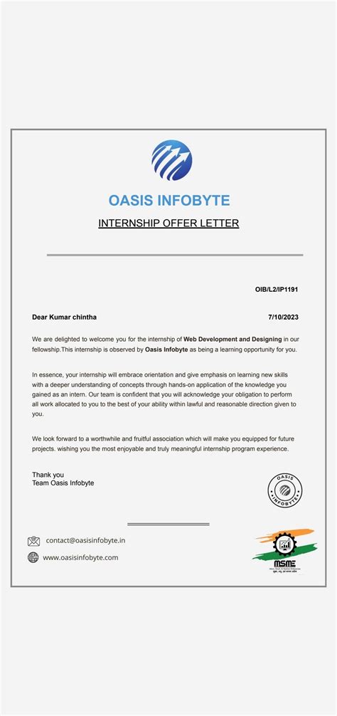 Connections Oasisinfobyte Internship Webdevelopment Kumar Chintha