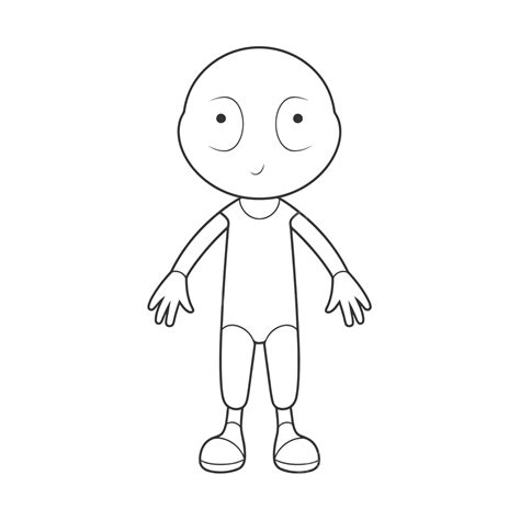 애니메이션 만화 인간 캐릭터 색칠 페이지 인쇄 가능한 개요 스케치 드로잉 벡터 몸 그림 그리기 체형 개요 신체 인물 스케치 Png 일러스트 및 벡터 에 대한 무료