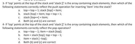 Solved If Top Points At The Top Of The Stack And Stack Chegg