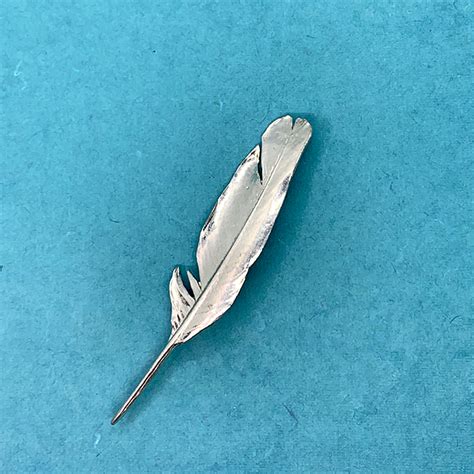 Feather Small Pin Maurice Milleur Handcrafted Pewter Jewelry And