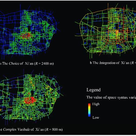 Three Examples Of Space Syntax Measuring Results Download Scientific Diagram