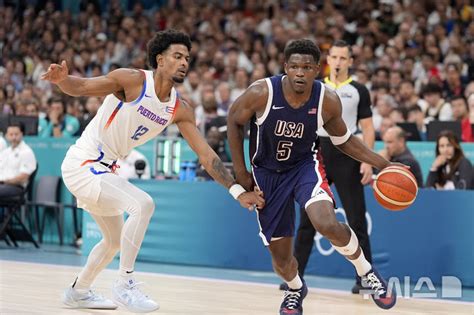 드림팀 미국 농구 푸에르트리코 꺾고 조별예선 전승으로 8강행
