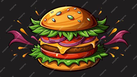 Gourmet Picanha Burger On Black Background With Space For Text