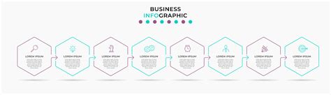 아이콘과 8개의 옵션 또는 단계가 있는 벡터 인포그래픽 디자인 비즈니스 템플릿입니다 프로세스 다이어그램 프레젠테이션 워크플로 레이아웃 배너 플로우 차트 정보 그래프에 사용할