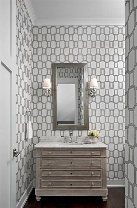 Geometric Wallpaper Bathroom Ideas