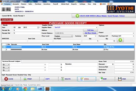 Jyothi ERP System In VB NET Source Code Invoice Management In ERP System