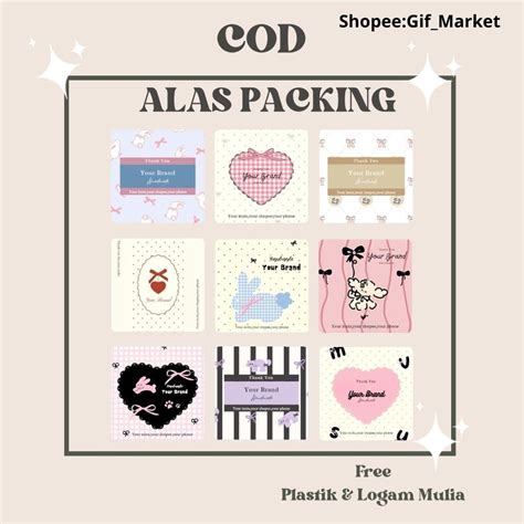 Jual Alas Packing Cod Free Ongkir Free Plastik Aksesoris Ikat Rambut Kertas Dudukan