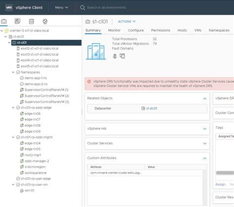 Disabling Drs In A Vsphere Clustered Services Vcls Enabled Cluster