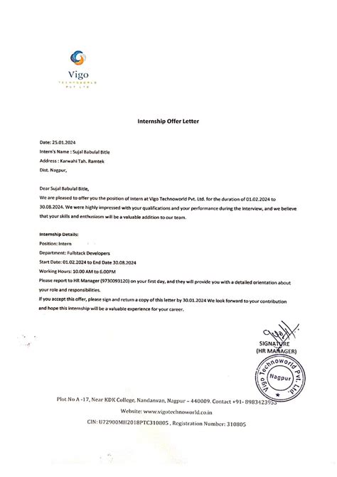 Sujal B Bitle On Linkedin Fullstack Internship Vigotechnoworldpvtltd