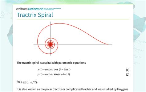 Tractrix Spiral From Wolfram Mathworld