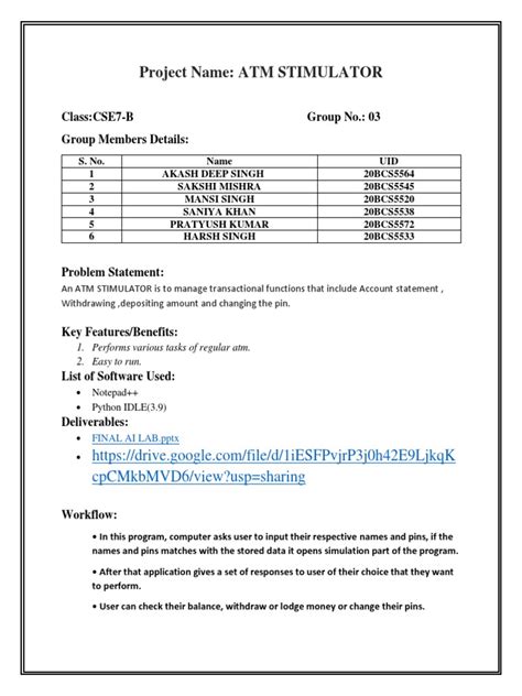 Simulating The Functions Of An Atm A Project To Create An Atm
