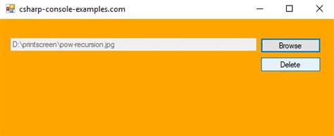 delete a file in c using openfiledialog programming pseudocode