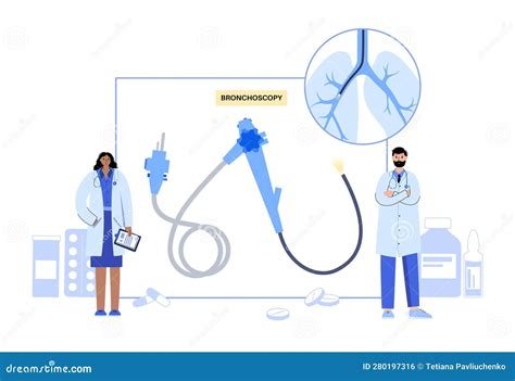 Bronchoscopy Procedure Concept Stock Vector Illustration Of Pulmonology Inflammation 280197316