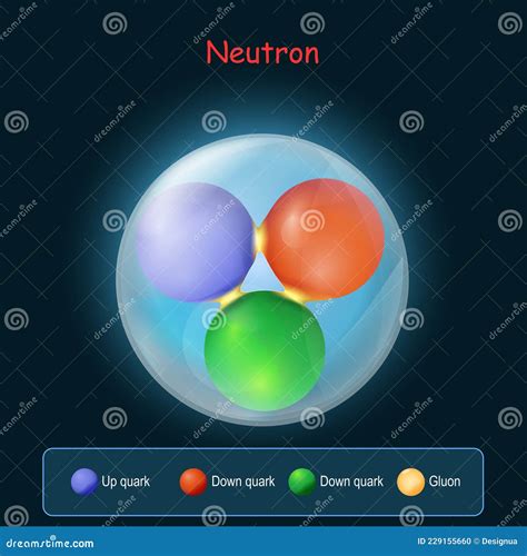 Quarks And Gluons Into The Neutron On Dark Background Stock Vector Illustration Of Atom