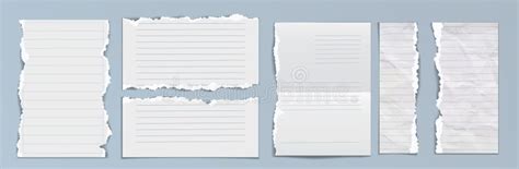 Crumpled And Torn Paper Sheets Set Stock Illustration Illustration Of Folded Blank 345035864