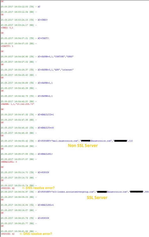 Iot Sim800l Email Fail Dns Resolve Error Stack Overflow
