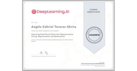 Completion Certificate For Improving Deep Neural Networks Hyperparameter Angelo Gabriel