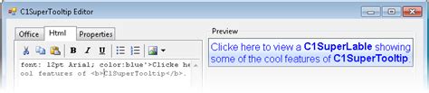 Using Html Componentone Supertooltip For Winforms