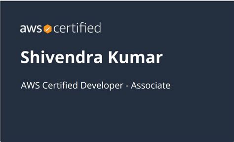 I Am Delighted To Post That I Have Achieved Aws Certified Developer Associate Certification