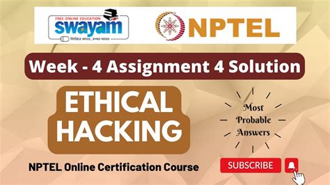 Ethical Hacking Week 4 Assignment 4 Solution Nptel Swayam Jul