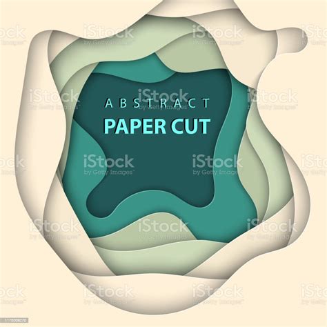 베이지 색과 녹색 색상 종이 잘라 모양과 벡터 배경입니다 3d 추상 종이 아트 스타일 비즈니스 프리젠 테이션 전단지 포스터 인쇄