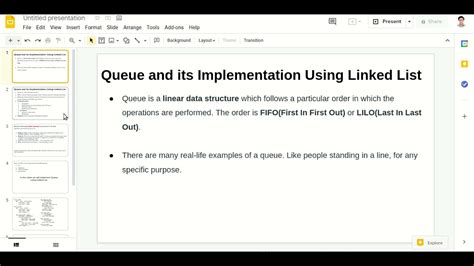Queue Implementation Using Linked List Linked List Basics With