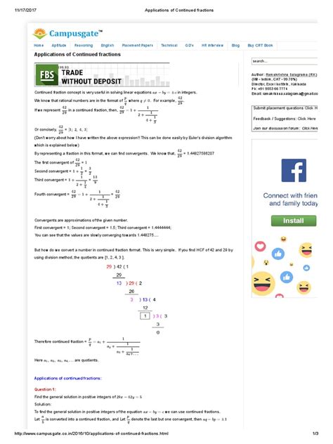 Applications Of Continued Fractions Continued Pdf Number Theory