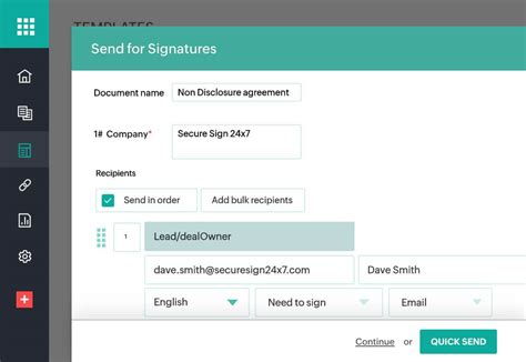 Templates E Signatures Zoho Sign