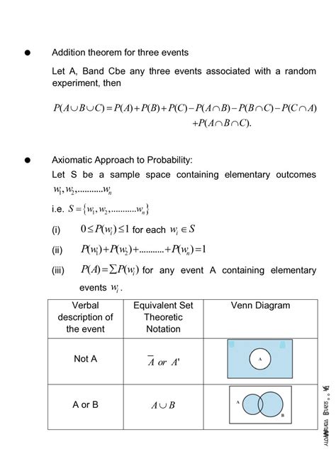 Probability Notes For Class 11 Maths Pdf Oneedu24