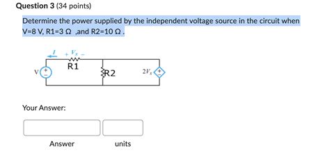 [solved] determine the power supplied by the independent v