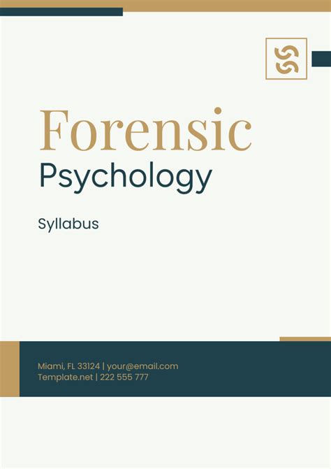 Free Forensic Psychology Syllabus Template To Edit Online