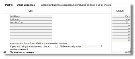 Entering Form Schedule C