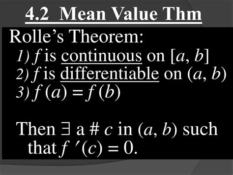 Ppt 4 2 Mean Value Thm Powerpoint Presentation Free Download Id