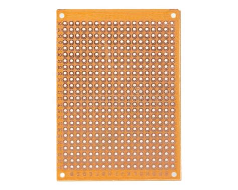 Orange Prototyping Pcb Board With Multiple Holes Stock Image Image Of